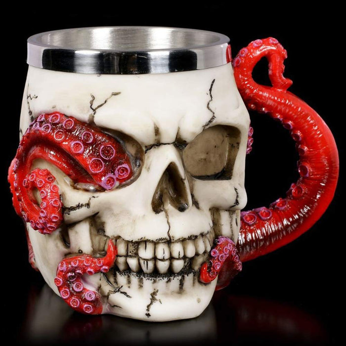 Skull Mug Parasite Octopus Beer Coffee Mugs with Tentacle Handle, Stai ...