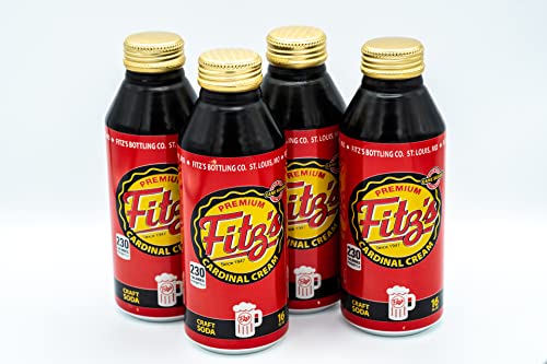 4-Pack of Fitz's Premium Cardinal Cream Craft Soda (16 fl oz) Made Wit ...