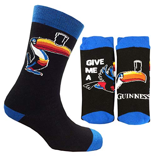 Flying Toucan Designed Guinness Novelty Socks, Black And Blue Colour ...